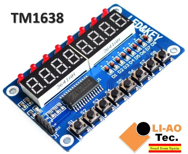 TM1638 MODULE KEY Display 8-Bit Digital LED Tube for AVR Arduino EUR 3,67 - PicClick ES