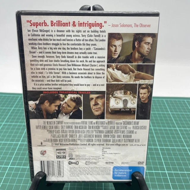 DVD CASSANDRA'S DREAM Colin Farrell Ewan McGregor R4 Brand New & Sealed ...