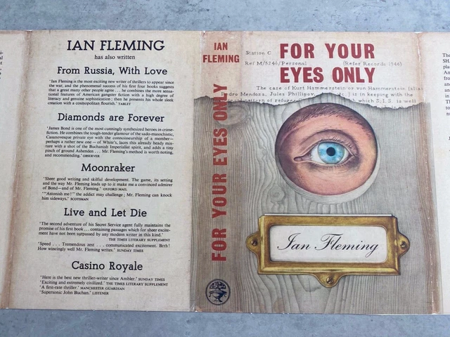 FOR YOUR EYES Only FIRST EDITION 1st/1st DUST JACKET Ian Fleming James ...