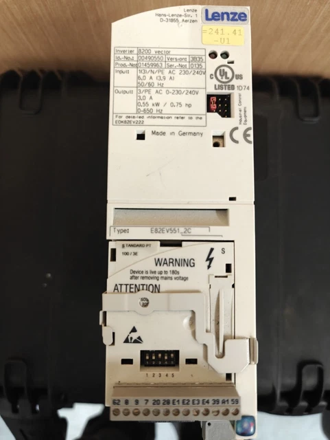 LENZE 8200 VECTOR E82EV551_2C 240v 0.55kw 0.75hp Inverter £160.00 ...