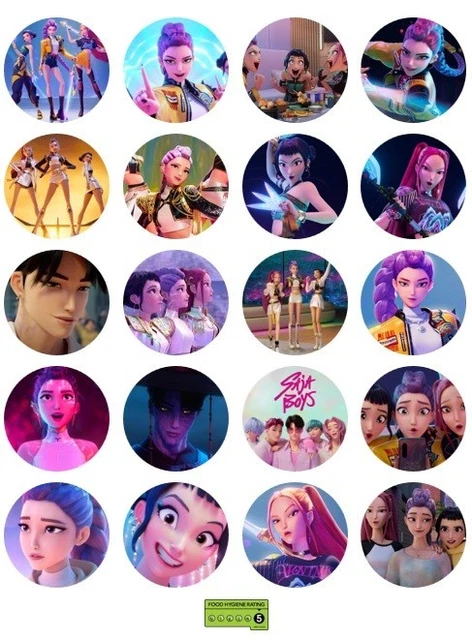 KPOP DEMON HUNTERS Cupcake Toppers x20, Pre-Cut. Premium Edible Icing £ ...