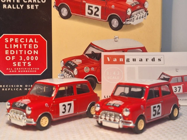 CORGI VANGUARDS 1:43 MONTE CARLO RALLY SET - 2 x BMC MINI COOPER MC1002 ...
