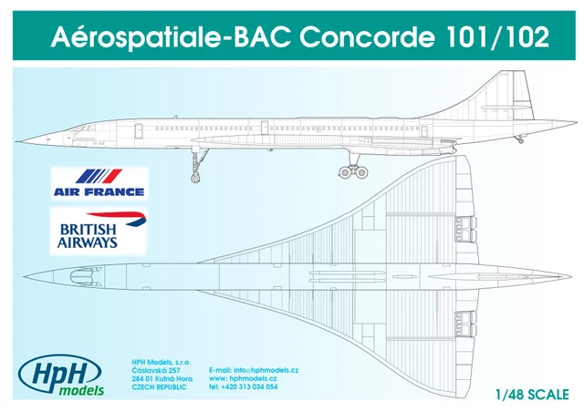 AEROSPATIALE-BAC CONCORDE 101/102 Hph Models 1/48 Fibre/Resin/Plastic ...
