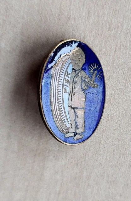 VINTAGE ENAMEL FISK Tyres Logo Car brooch pin badge £4.95 - PicClick UK