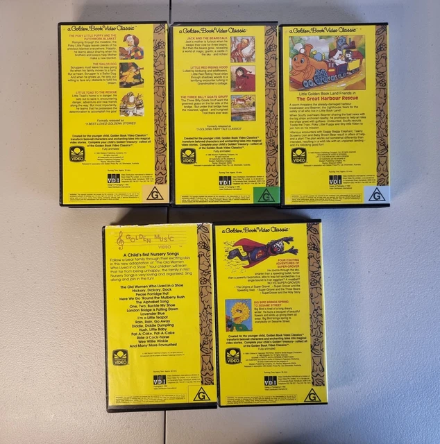 5X VHS GOLDEN Book Video Classics, Poky, Fairy Tale Classic, Sesame ...
