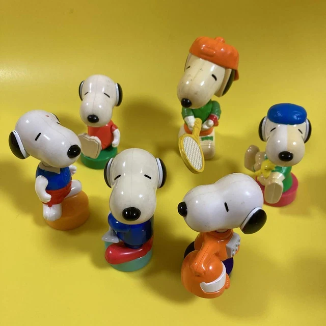 LOTTO 6 RARE figurine Snoopy Peanuts Mcdonalds Happy Set 2000 e 2002 ...