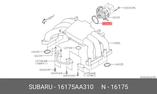 VÉRITABLE JOINT D'ÉTANCHÉITÉ d'origine throt Chmbr 16175AA310 pour ...
