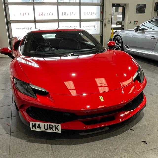 FRONT LICENSE PLATE clamp for a Ferrari 296 GTB with a radar sensor ...