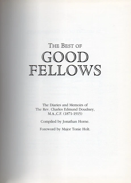 JONATHAN HORNE SIGNED The Best of Good Fellows Diary Memoir Rev Charles ...