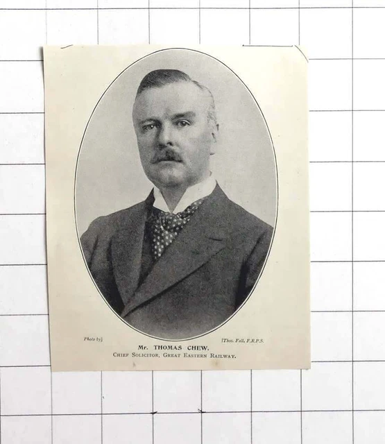 1915 M. THOMAS Chew, avocat en chef pour Great Eastern Railway EUR 7,01 ...