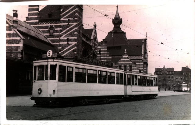 ORIGINAL REAL PHOTOGRAPH Tram Brussels 1318 tramcar circa 1940 vintage ...