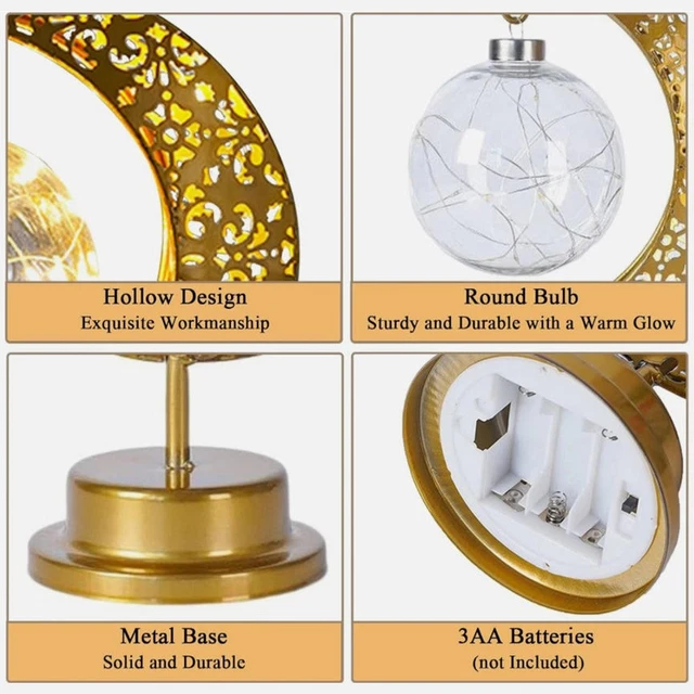 LED MOON TABLE Lamp Battery Operated Enchanted Lunar Magic Crescent ...