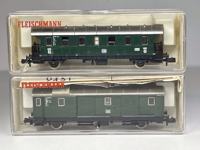 FLEISCHMANN N GAUGE DB 8061 1st Class Passenger Coach & 8060 Baggage ...