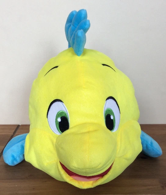 DISNEY STORE THE Little Mermaid Flounder Plush 10” Soft Toy Ariel ...