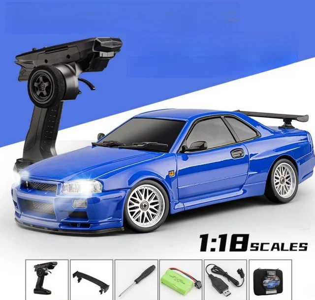 NEW 2.4G GTR RC Car 1/18 Metal Shell Drift RC Car Flip Light Model Toy ...