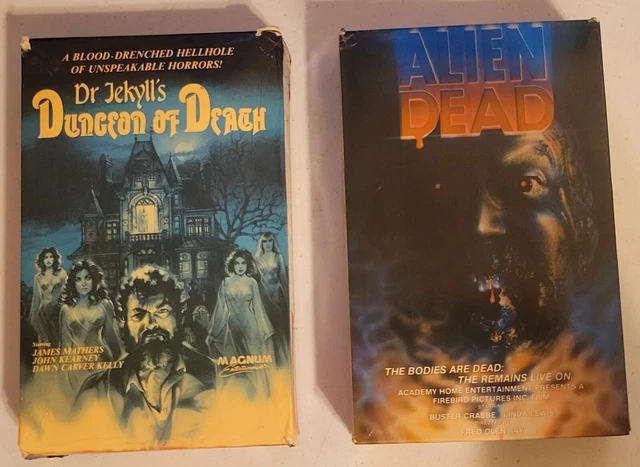HORROR VHS MOVIE Lot " Dr. Jekyll's Dungeon of Death | Alien Dead | Big ...