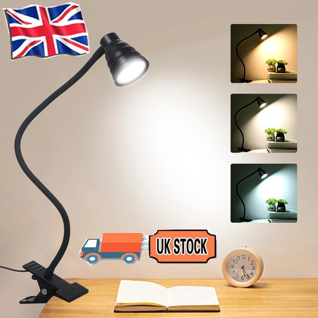 USB CLIP ON Desk Lamp Flexible Clamp Reading Light LED Bed Table ...