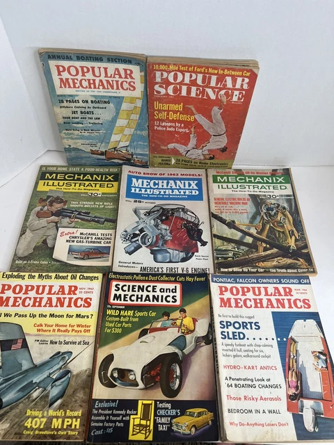 POPULAR MECHANICS SCIENCE magazine lot of 8 1960s vintage advertising ...