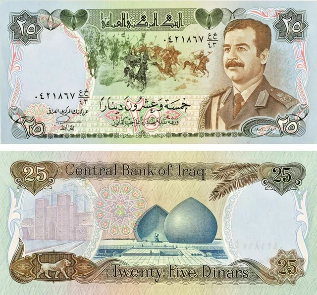 IRAQ-1986 25 SADDAM Hussein Iraqi Paper Money $14.00 - PicClick