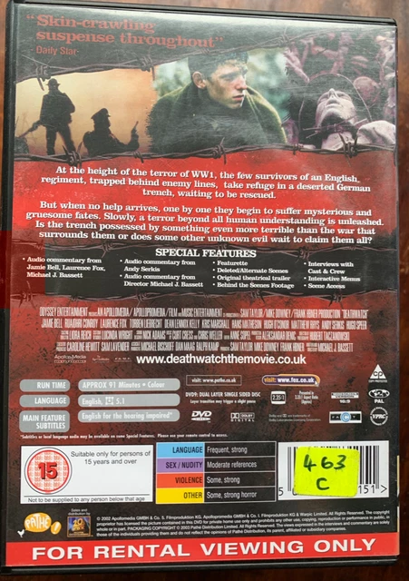 DEATHWATCH DVD 2002 Britannique World War I Trenches Horreur Film ...