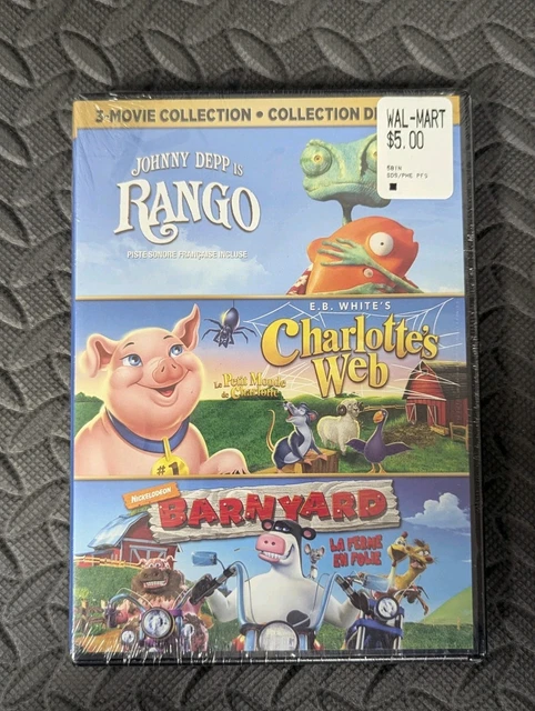 RANGO/CHARLOTTE'S WEB/BARNYARD NEW DVD Kids Animation Triple Feature ...
