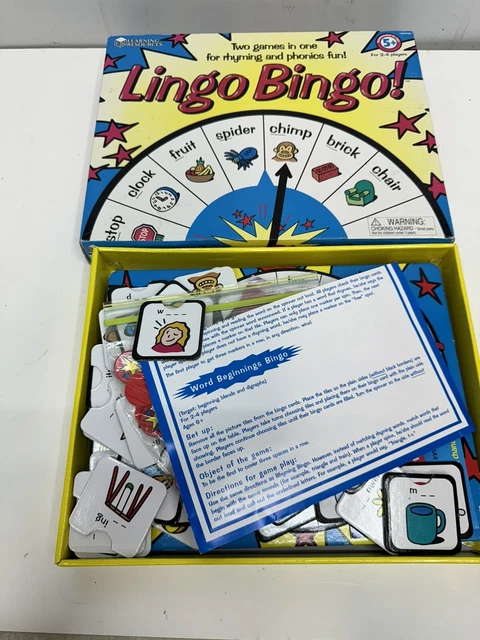 LINGO BINGO LANGUAGE Board Game Two Games For Rhyming & Phonics; Home ...