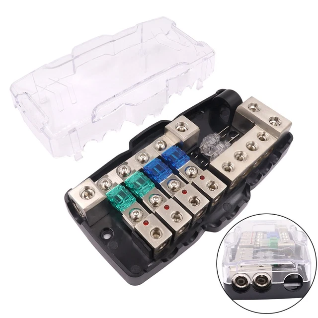 POWER DISTRIBUTION BLOCK for Car Batteries with 4 Way Fuse Connections ...