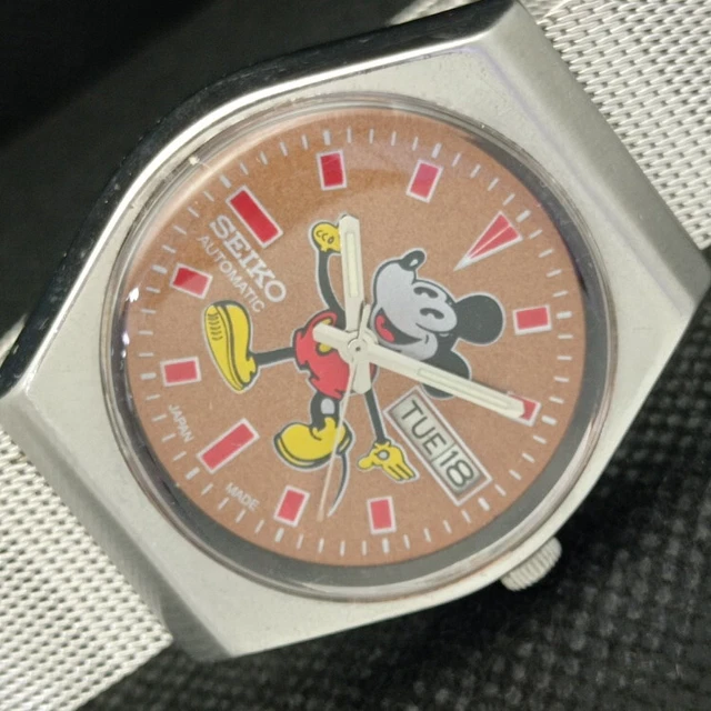 VINTAGE SEIKO CARTOON DIAL AUTO 6309A JAPAN MENS D/D BROWN WATCH 608h ...