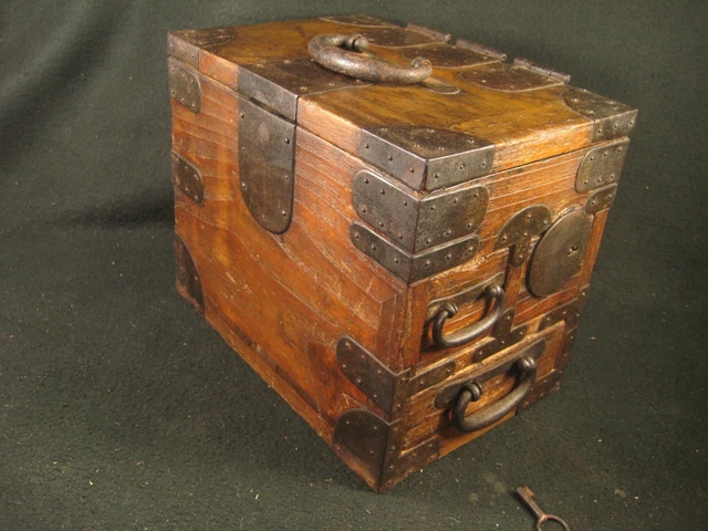 ANTIQUE JAPANESE MEIJI ERA (c1889) KIRI WOOD SUZURIBAKO CALLIGRAPHY ...