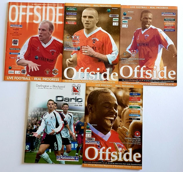 BLACKPOOL - 2000/01 Season - Home and Away Programmes x 5 - ALL LISTED ...
