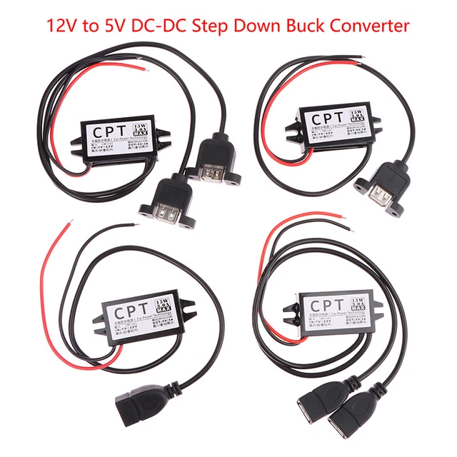 12V TO 5V DC-DC Step Down Buck Converter Power Module Male Female USB ...