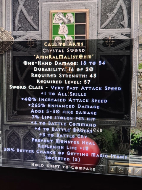 DIABLO 2 RESURRECTED Call to Arms Ruf zu den Waffen CTA PC 4/4/3 D2R ...