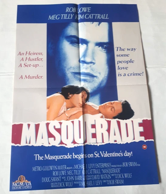 MASQUERADE 1988 ROB LOWE MEG TILLY ORIGINAL UK POSTER Video Shop VHS 59 ...