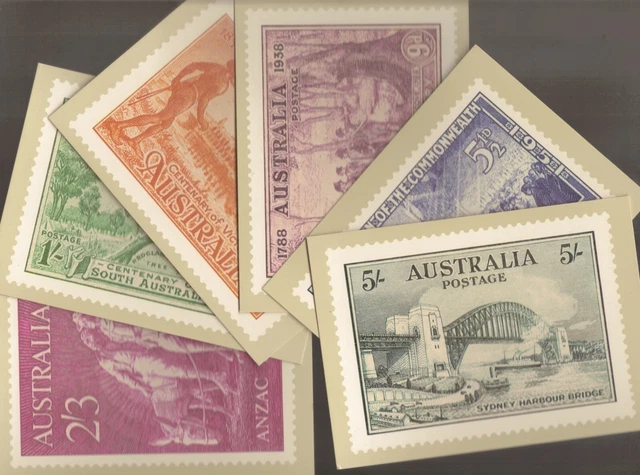 1960'S AUSTRALIA STAMP Factory Philatelic Postcards Australian HERITAGE ...