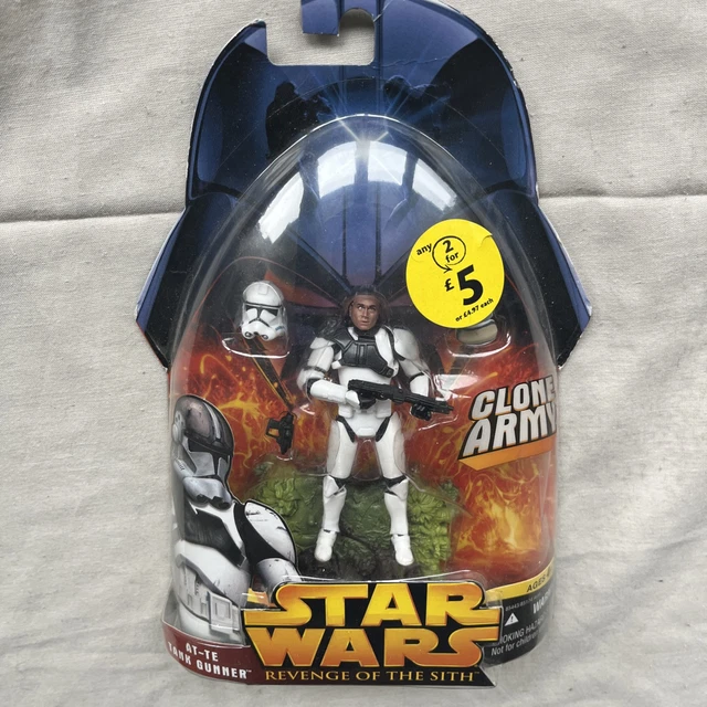 REVENGE OF THE Sith AT-TE Tank Gunner Clone Army Figure battered boxed ...