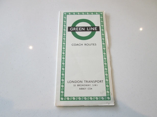 LONDON TRANSPORT GREEN Line Coach Routes Map 1960 (10/60) £6.40 ...