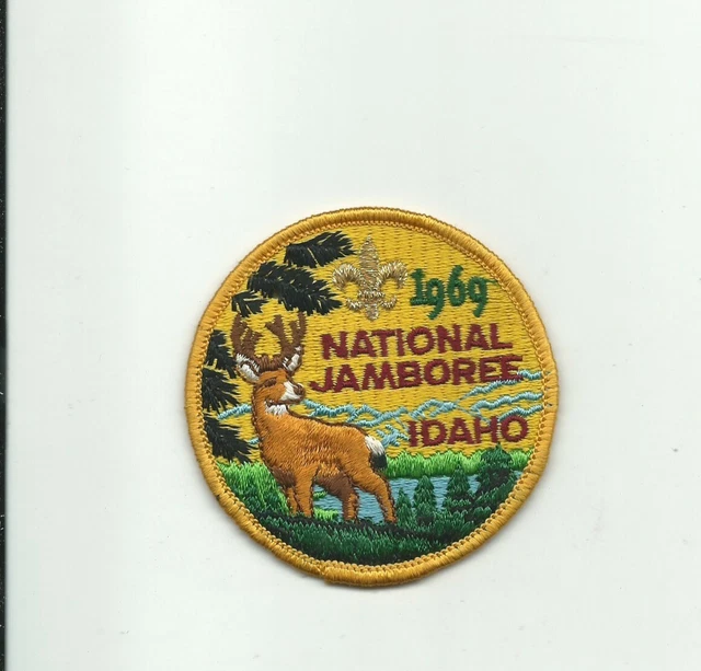 SS SCOUT BSA 1969 National Jamboree Pocket Patch & Hat Pin Idaho Deer ...