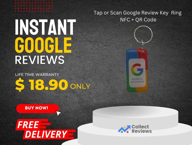 GOOGLE REVIEWS KEY Ring Tap or Scan NFC + QR Code $18.90 - PicClick AU