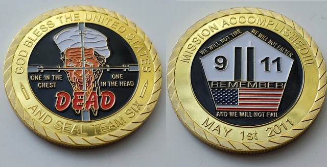 9/11 BIN LADEN Dead Gold Coin Stars & Stripes US Flag President Trump ...