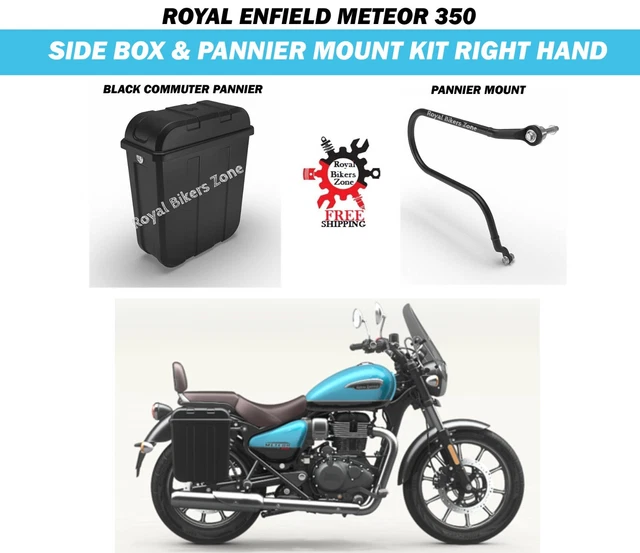 ROYAL ENFIELD &METEOR 350" "SIDE BOX" RH & PANNIER MOUNT KIT, RH EUR ...