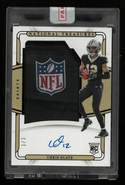 2022 PANINI NATIONAL Treasures Chris Olave Rookie NFL Shield Patch Auto ...