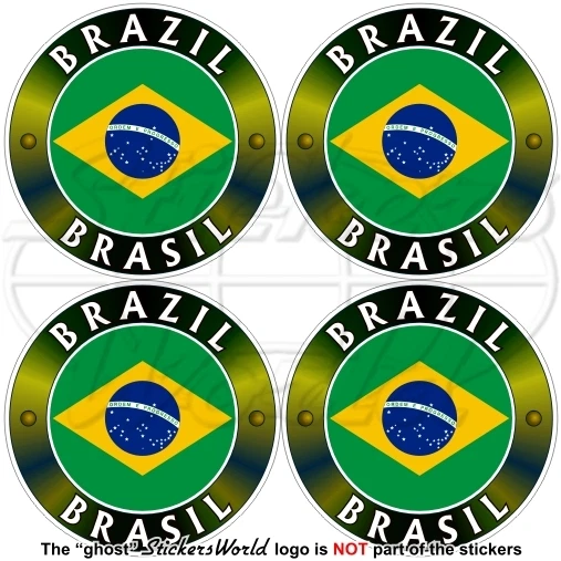 BRAZIL BRASIL FLAG Brazilian Vinyl Bumper-Helmet Decals, Stickers 2 ...