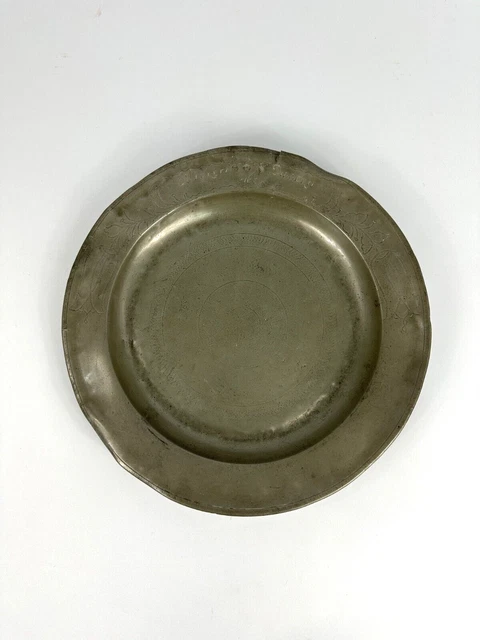 ANTIKER ZINN TELLER 1768 Magreta Dibbern Christoph Moritz Krätz Kiel ...