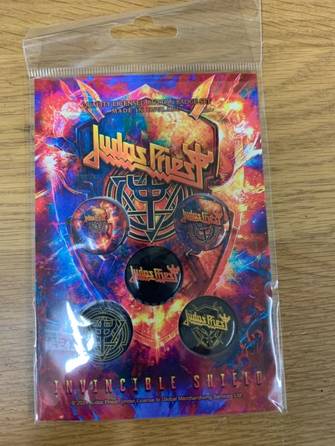JUDAS PRIEST INVINCIBLE Shield 5 Button Badge Pack Officially Licensed ...