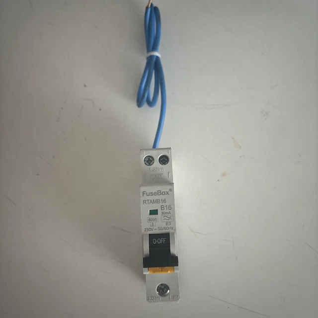 FUSEBOX 16A 30MA RCBO 6kA (Type A) B Curve Mini / Compact RTAMB16 £8.50 - PicClick UK