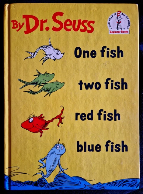ONE FISH TWO Fish Red Fish Blue Fish by Dr. Seuss First Edition 1960 £ ...