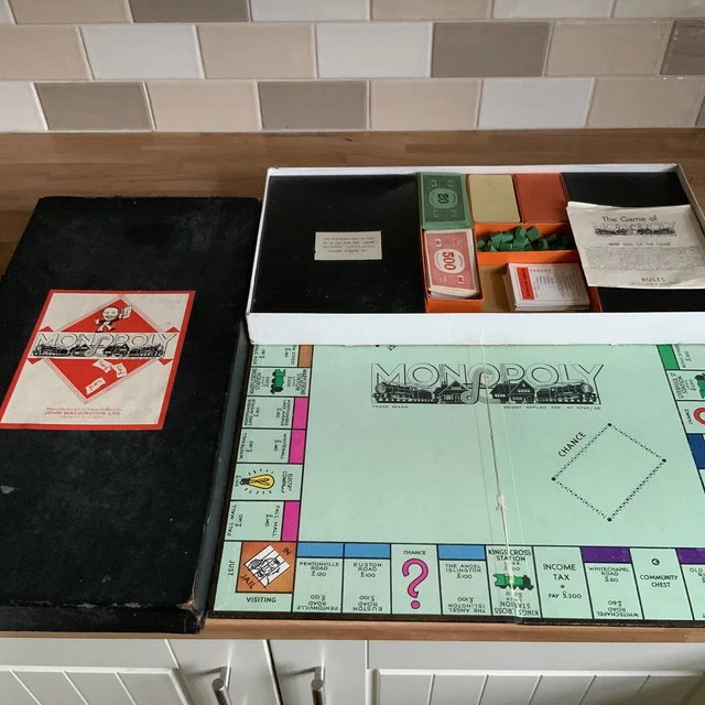 RARE VINTAGE MONOPOLY Set 1930’s “Patent Applied For” In Rare Large ...