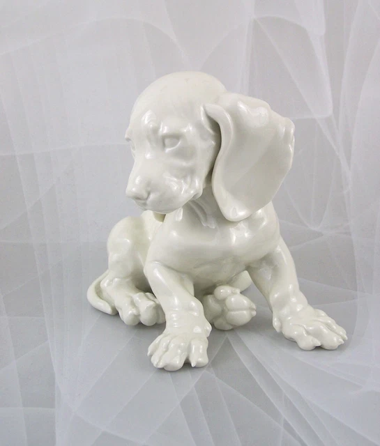 ROSENTHAL HUND &SITZENDER Dackel Welpe" Kärner Allach Figurine Dog ...