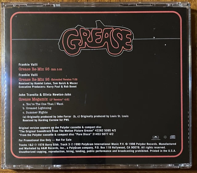 OLIVIA NEWTON-JOHN & JOHN TRAVOLTA Grease MegaMix 1996 US PROMO REMIXES ...