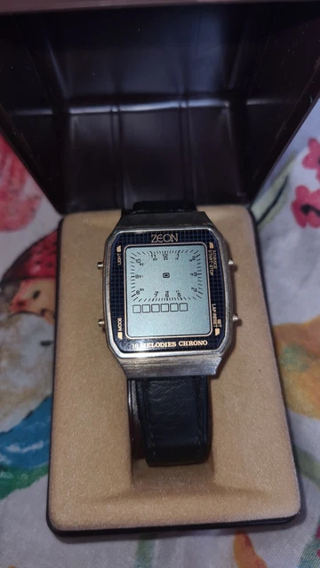 VINTAGE DIGITAL ZEON 3064G 16 Melodies Chrono boxed guarantee 1988 rare ...